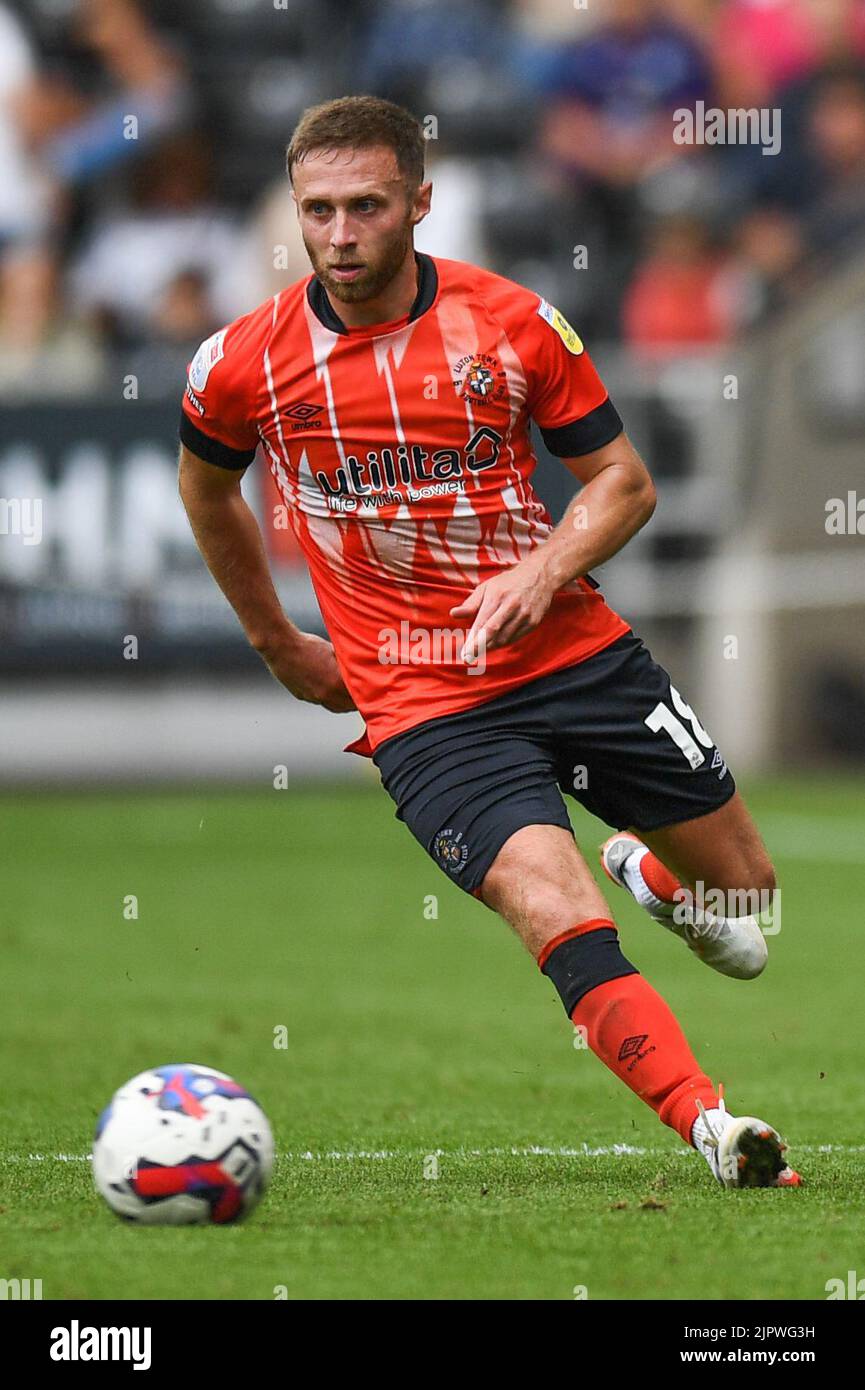 Jordan Clark #18 of Luton Town in action during the game Stock Photo ...