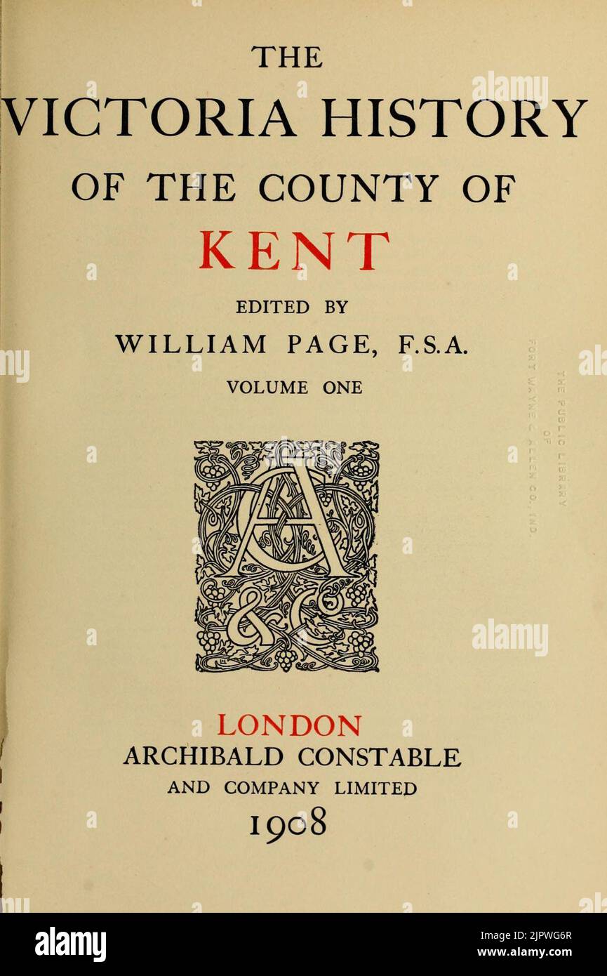 The Victoria history of the county of Kent Stock Photo - Alamy