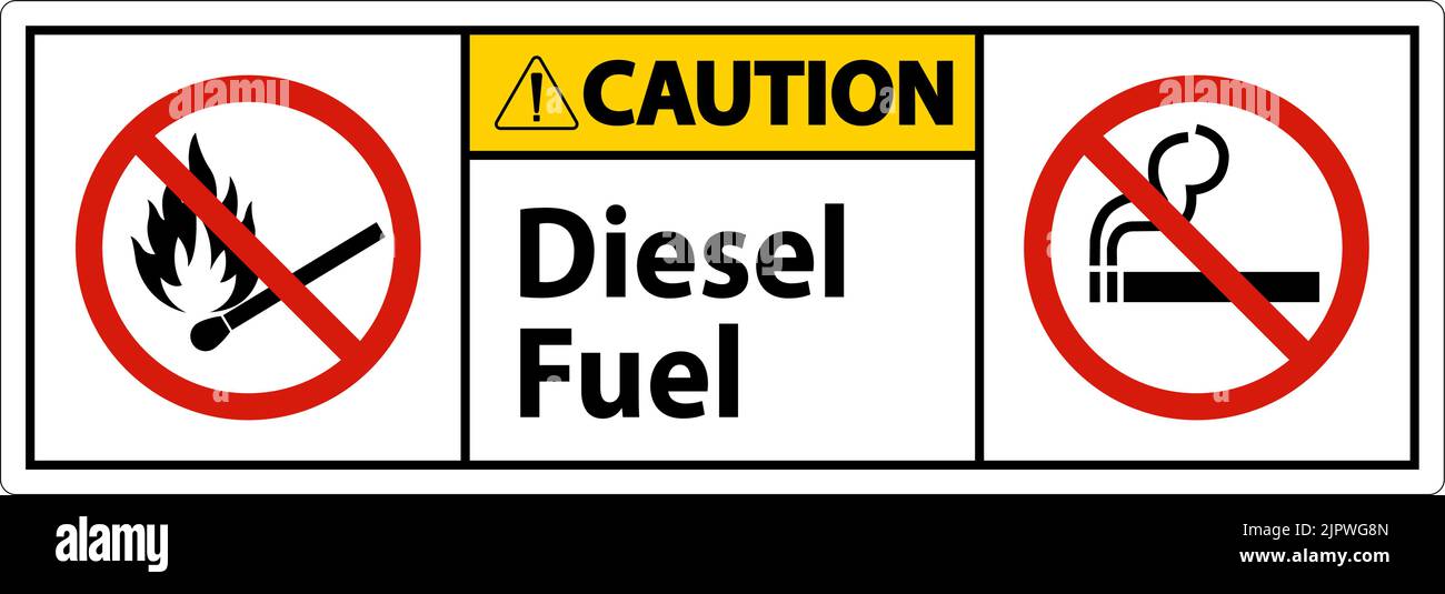 Caution Sign diesel fuel on white background Stock Vector Image & Art ...