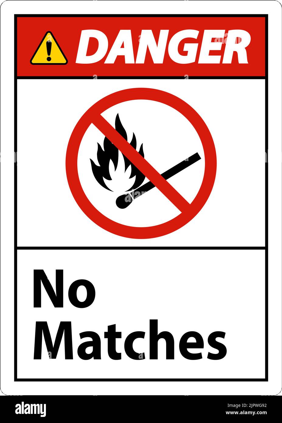 Danger No Fire, No Matches or Open Flame Sign Stock Vector Image & Art ...