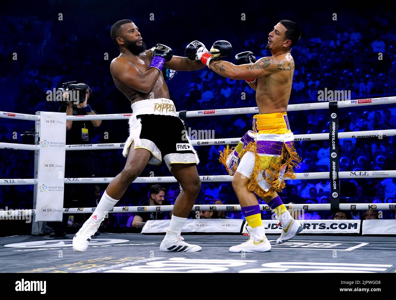 Richard Rivera (right) in action against Badou Jack during their ...
