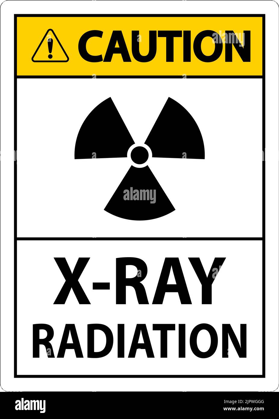 Warning X-Ray Radiation Sign On White Background Stock Vector Image ...