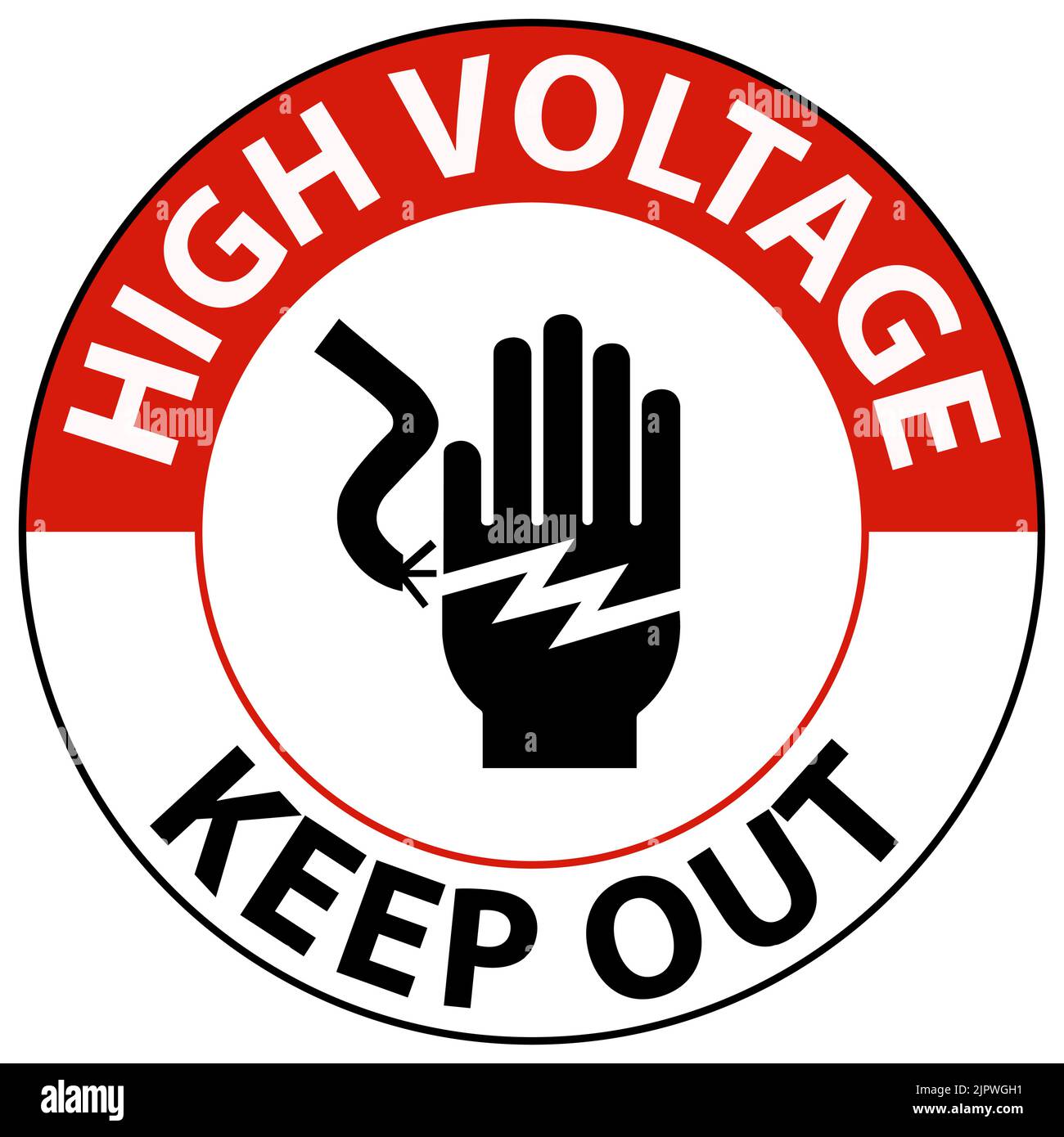 Danger High Voltage Keep Out Sign On White Background Stock Vector ...