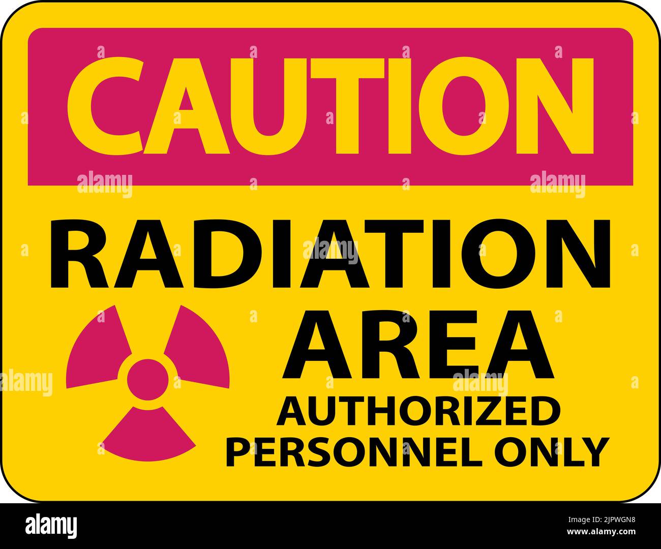 Caution Radiation Area Authorized Only Sign On White Background Stock ...
