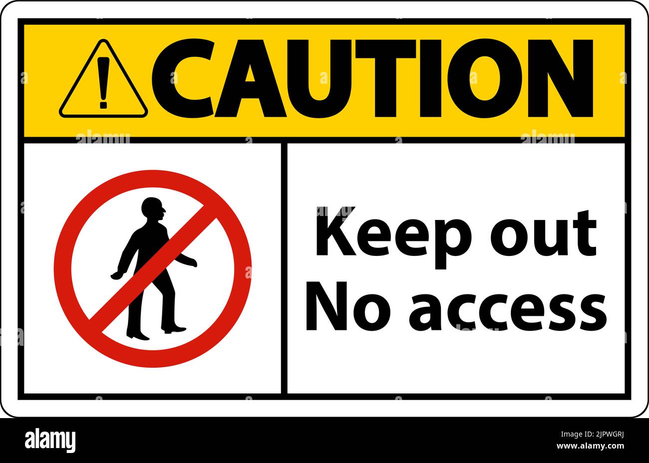 Caution Keep Out No Access Sign On White Background Stock Vector Image ...