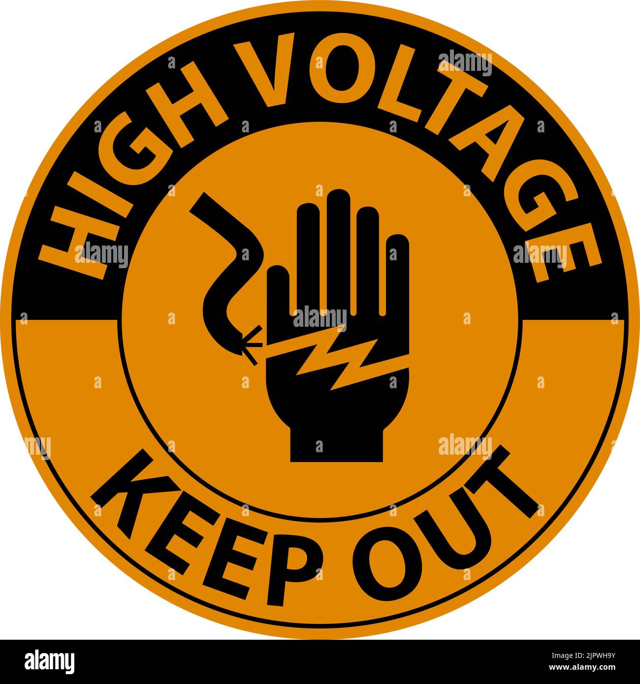 Warning High Voltage Keep Out Sign On White Background Stock Vector ...
