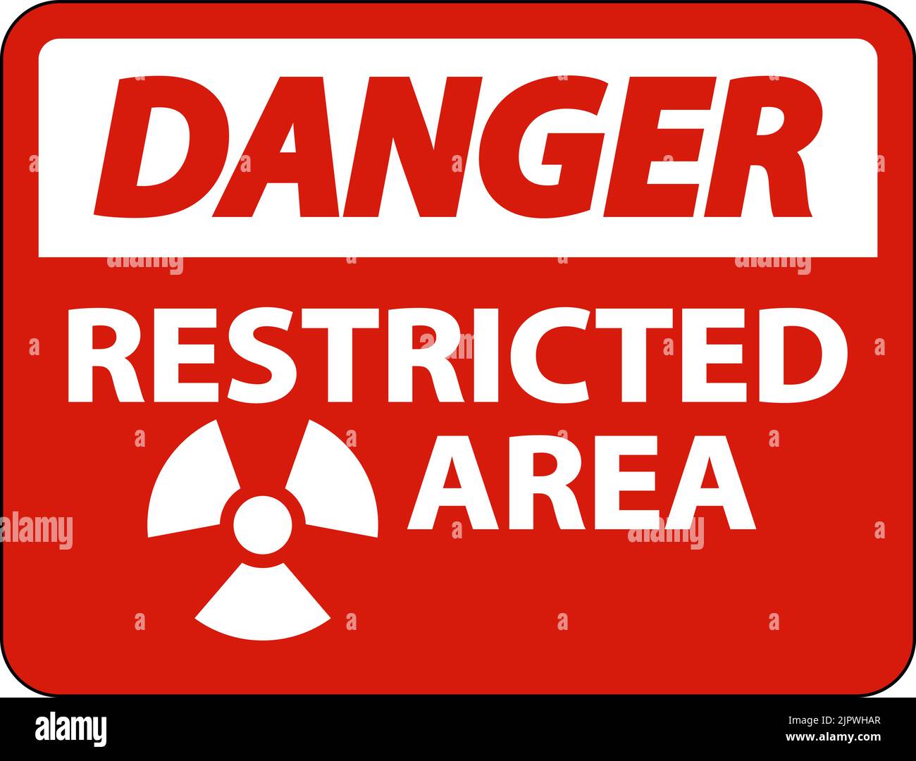 Danger Restricted Area Sign On White Background Stock Vector Image ...