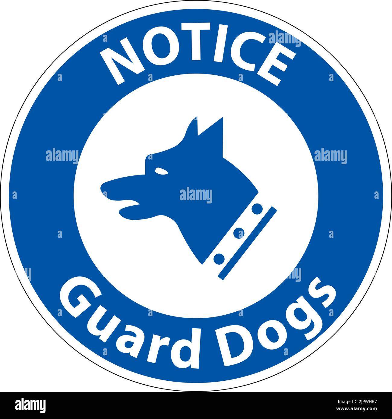 Notice Guard Dogs On Patrol Symbol Sign On White Background Stock ...