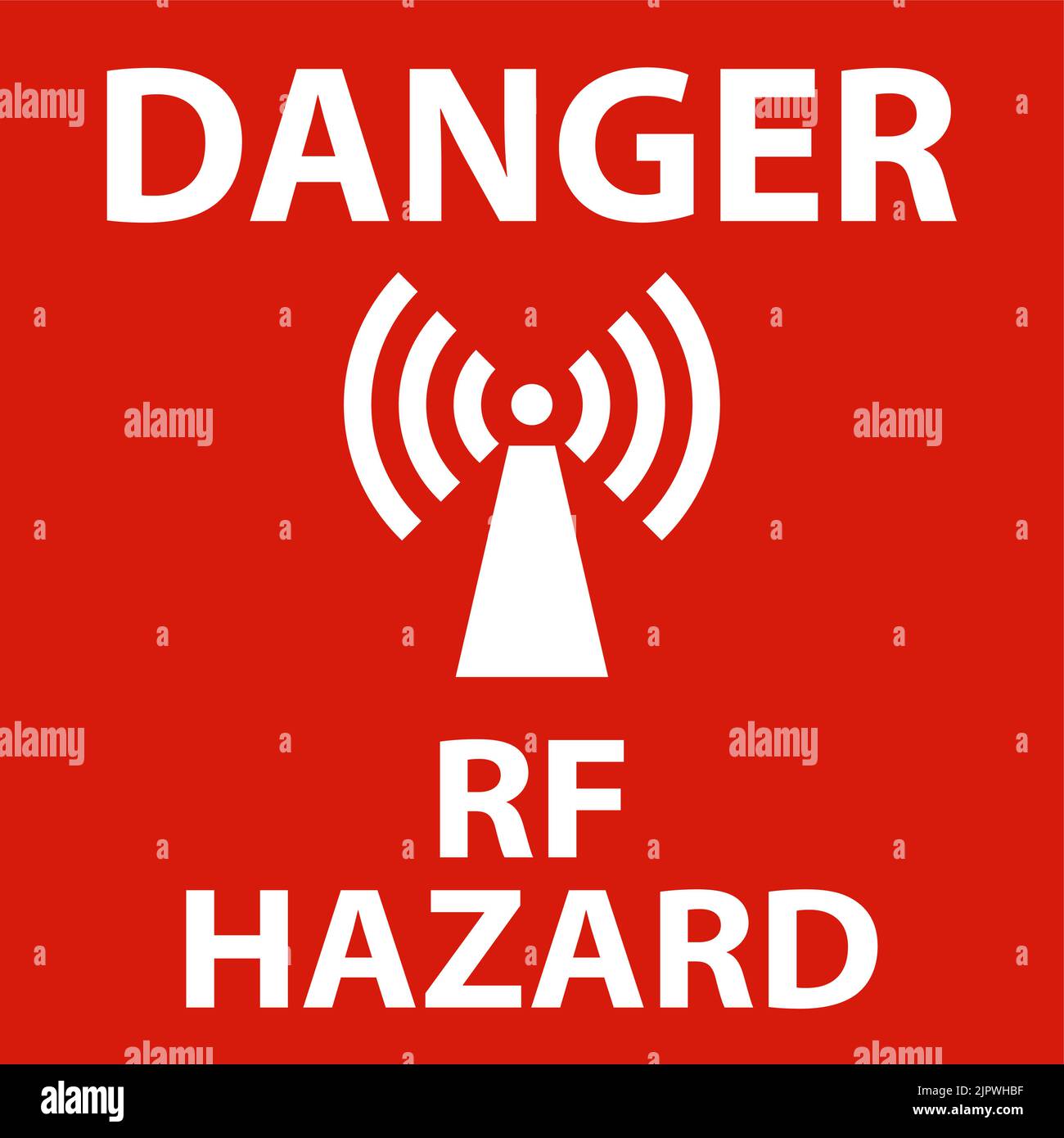 Danger RF Hazard Sign On White Background Stock Vector Image & Art - Alamy