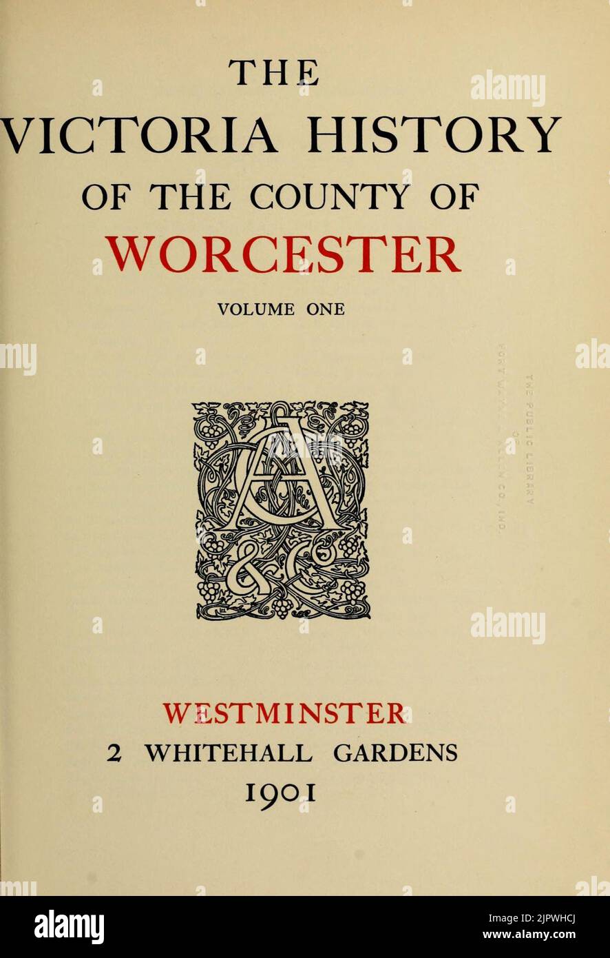 The Victoria history of the county of Worcester Stock Photo - Alamy