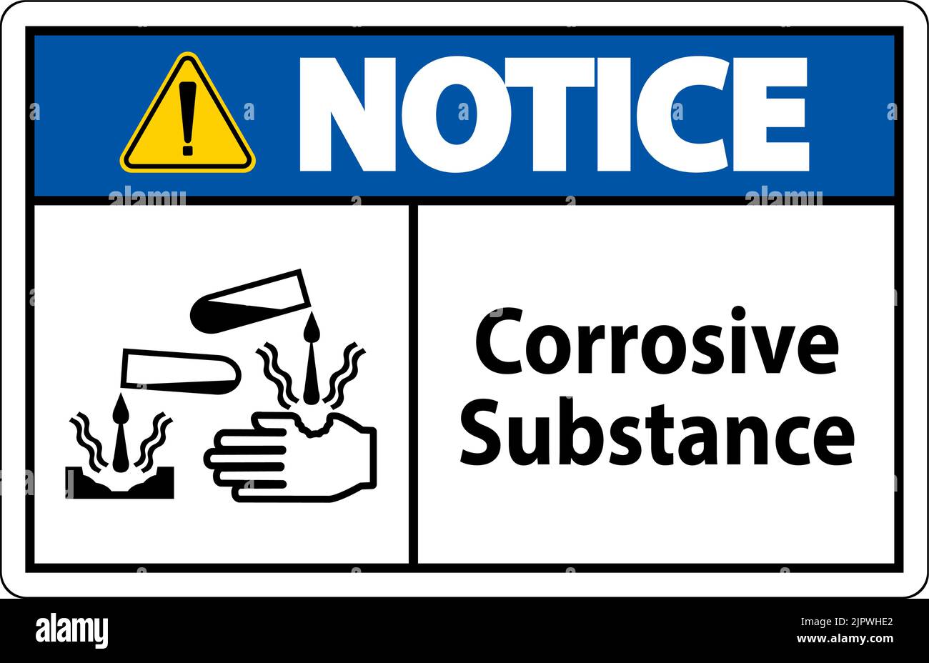 Notice Sign Corrosive Substance On White Background Stock Vector Image ...