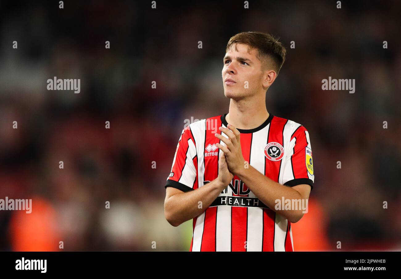Sheffield United's James McAtee during the Sky Bet Championship match ...