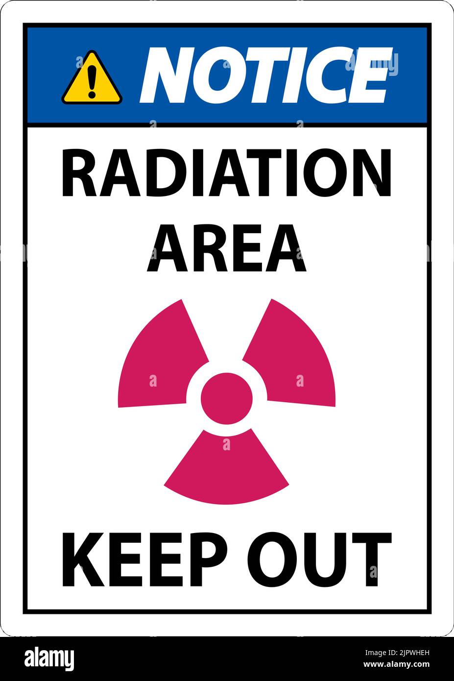 Notice Radiation Area Keep Out Sign On White Background Stock Vector ...
