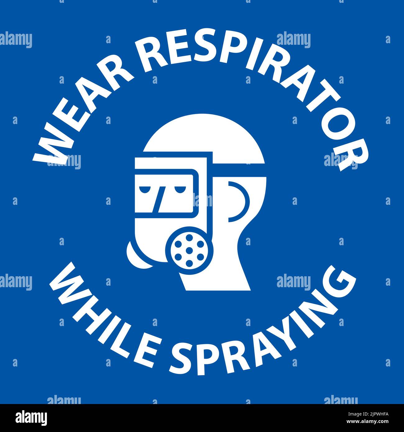 Notice Wear Respirator While Spraying Sign With Symbol Stock Vector ...