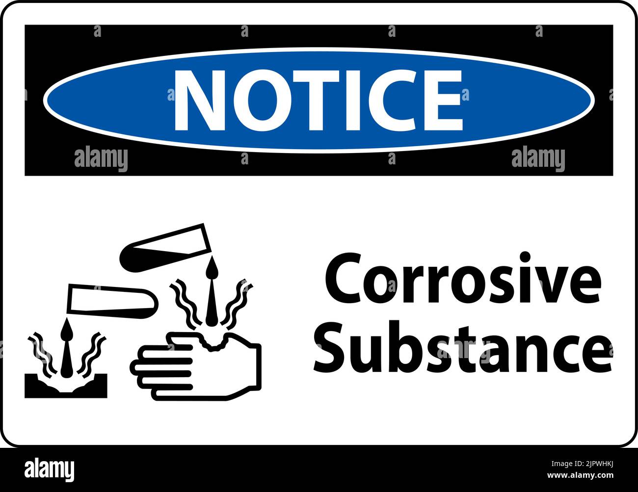Notice Sign Corrosive Substance On White Background Stock Vector Image ...