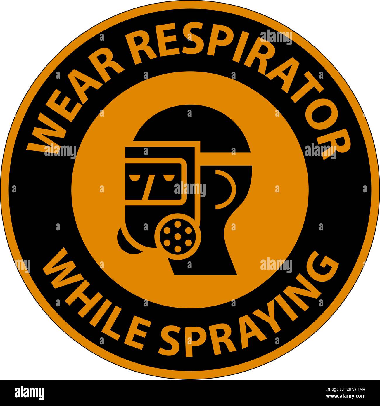 Warning Wear Respirator While Spraying Sign With Symbol Stock Vector ...