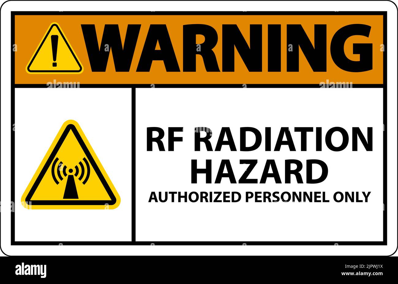 Warning RF Radiation Hazard Authorized Only Sign On White Background ...