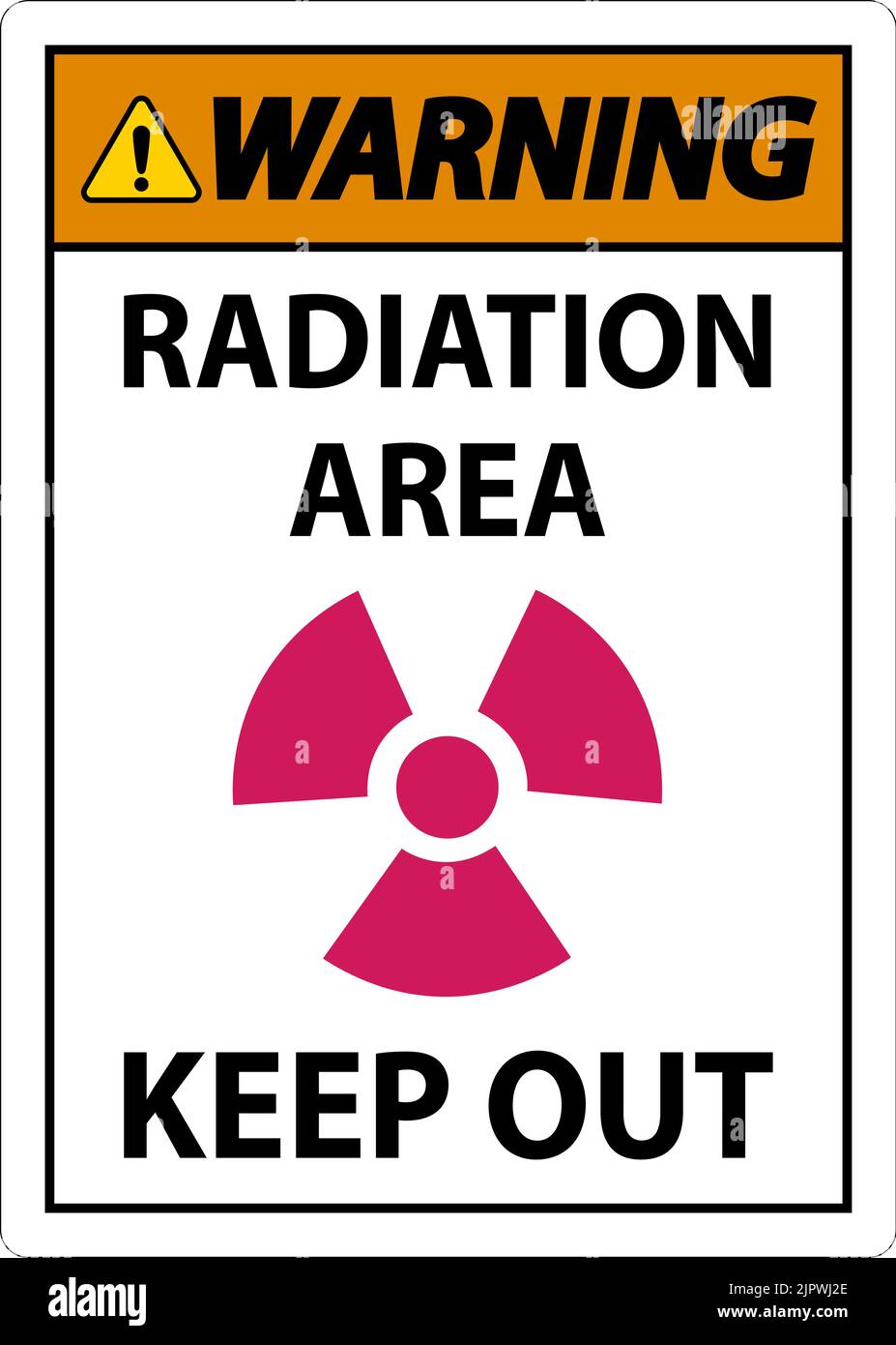 Warning Radiation Area Keep Out Sign On White Background Stock Vector ...
