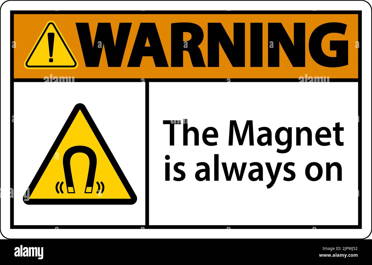 Warning magnet is always sign on white background Stock Vector Image ...