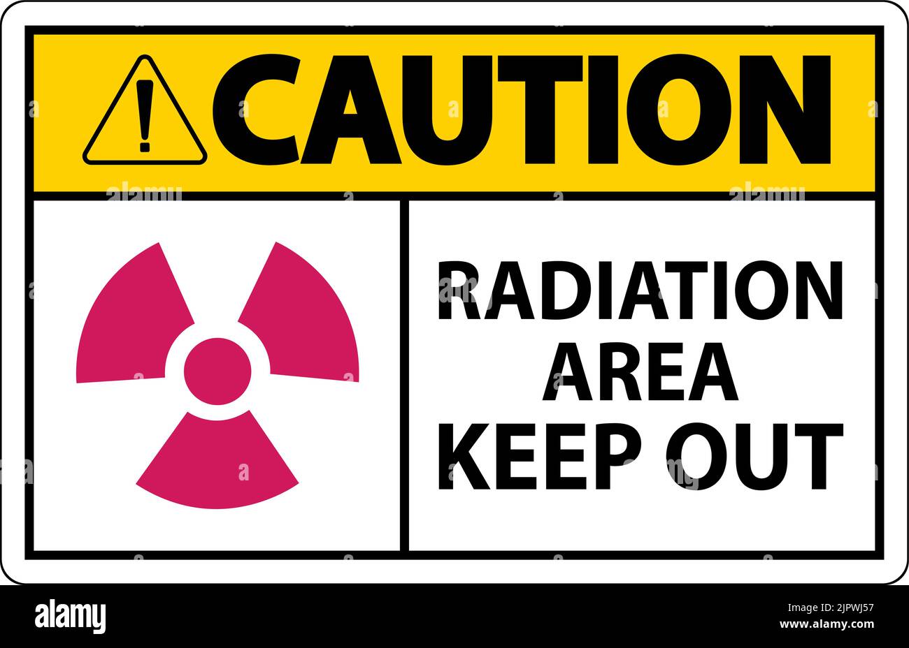 Caution Radiation Area Keep Out Sign On White Background Stock Vector ...