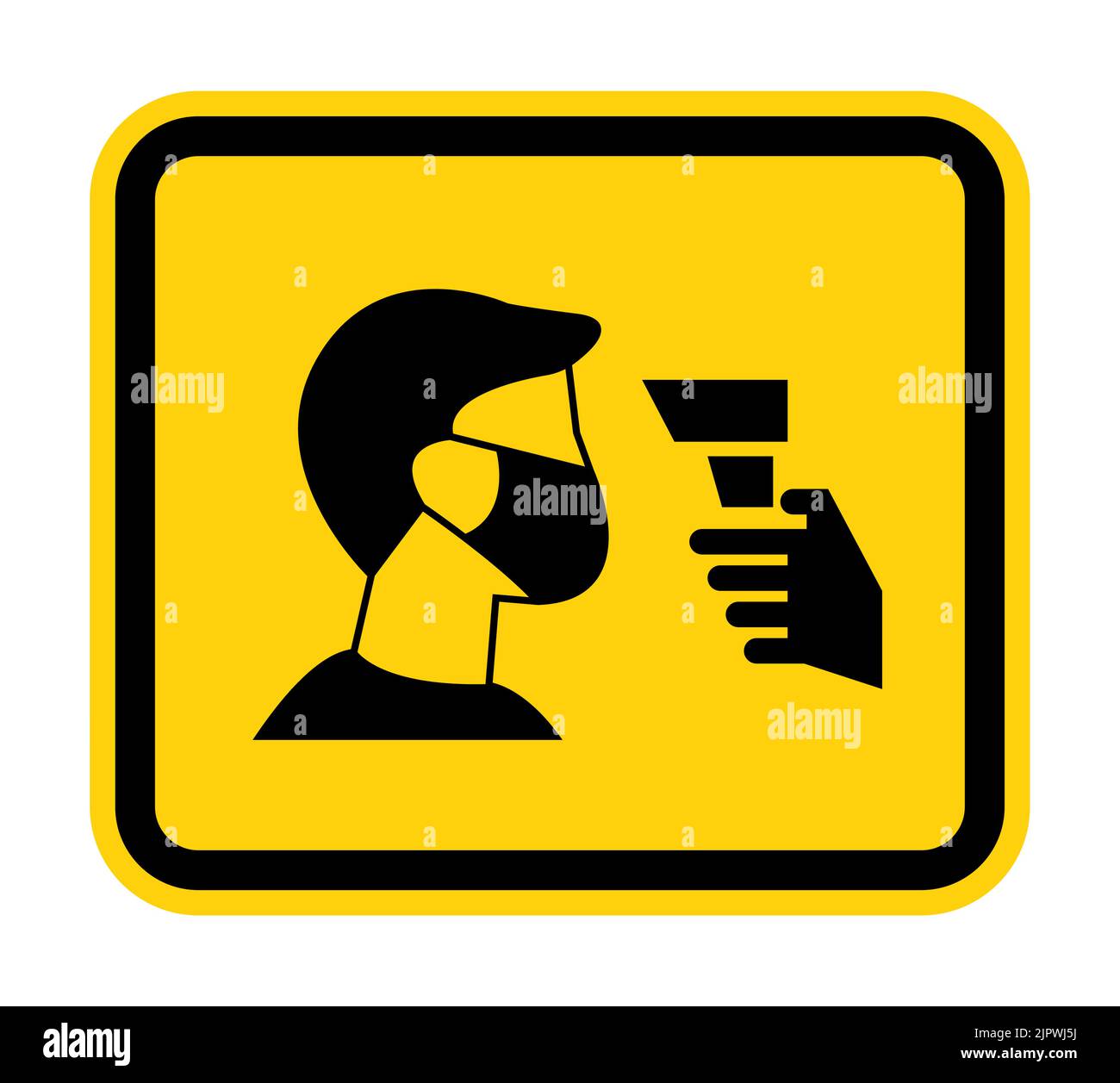 Caution Staff Must Undergo Temperature Check Stock Vector Image & Art ...