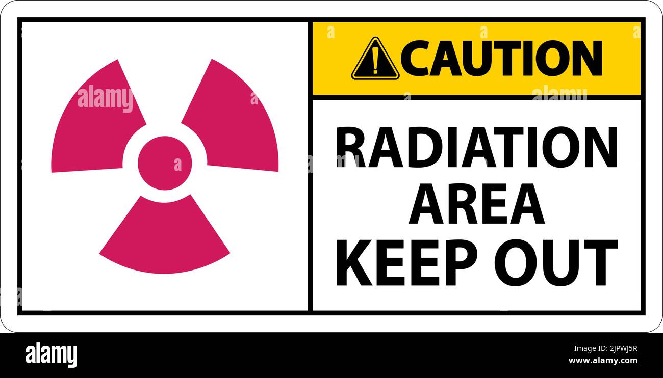 Caution Radiation Area Keep Out Sign On White Background Stock Vector ...