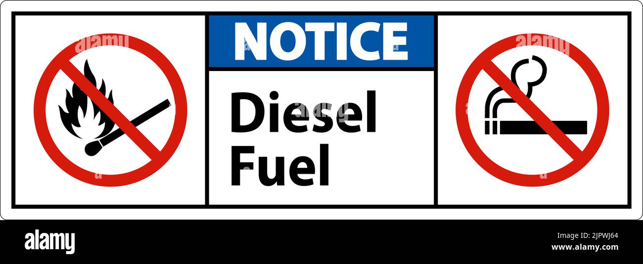 Notice Sign diesel fuel on white background Stock Vector Image & Art ...