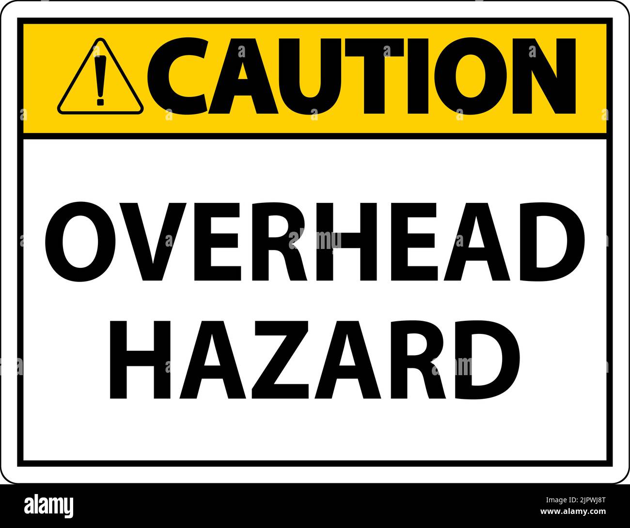 Caution Overhead Hazard Sign On White Background Stock Vector Image ...