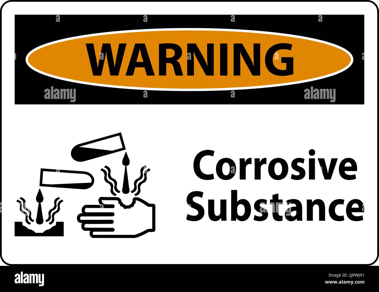Warning Sign Corrosive Substance On White Background Stock Vector Image ...
