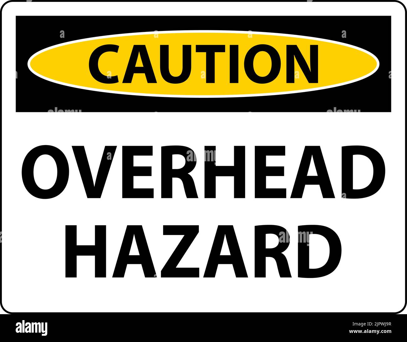 Caution Overhead Hazard Sign On White Background Stock Vector Image ...