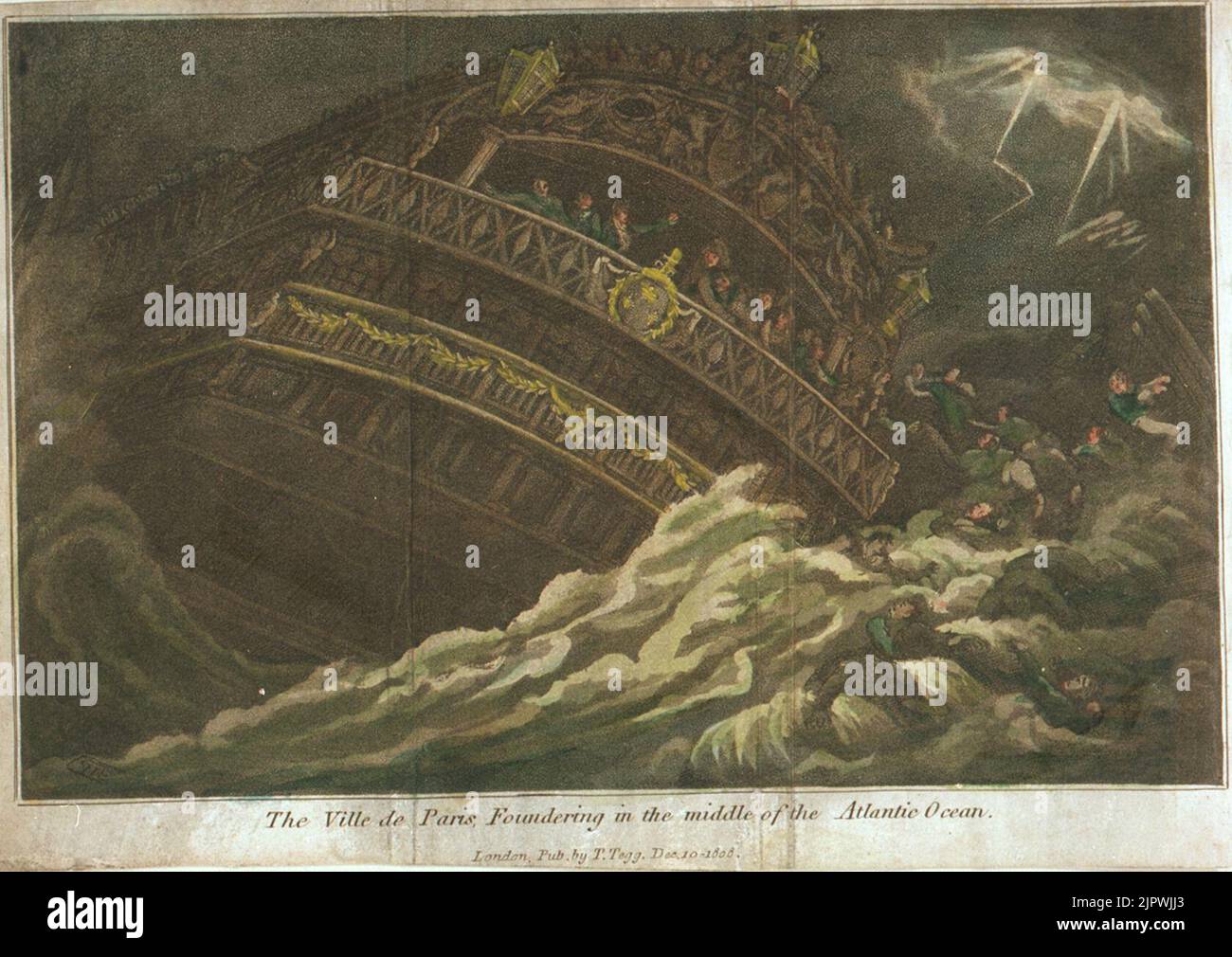 The Ville de Paris, Foundering in the middle of the Atlantic Ocean ...