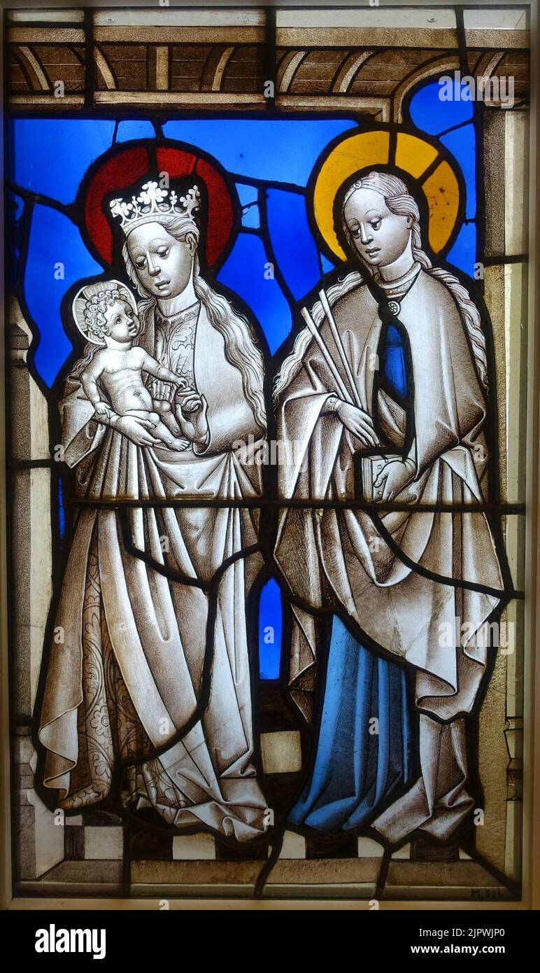 The Virgin and Child and St. Ursula, Cologne, c. 1450-1460, stained ...