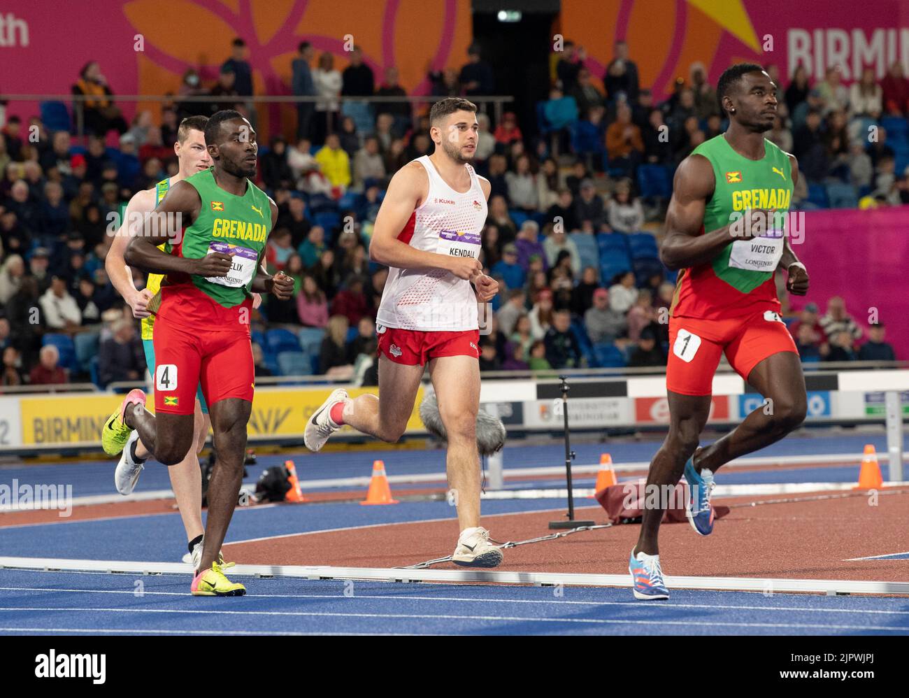 Kurt Felix, Harry Kendall and Lindon Victor competing in the men’s ...