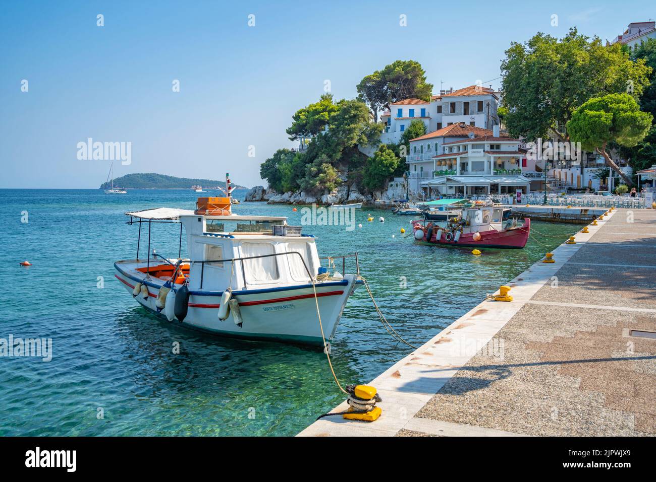 View of Old Port in Skiathos Town, Skiathos Island, Sporades Islands ...
