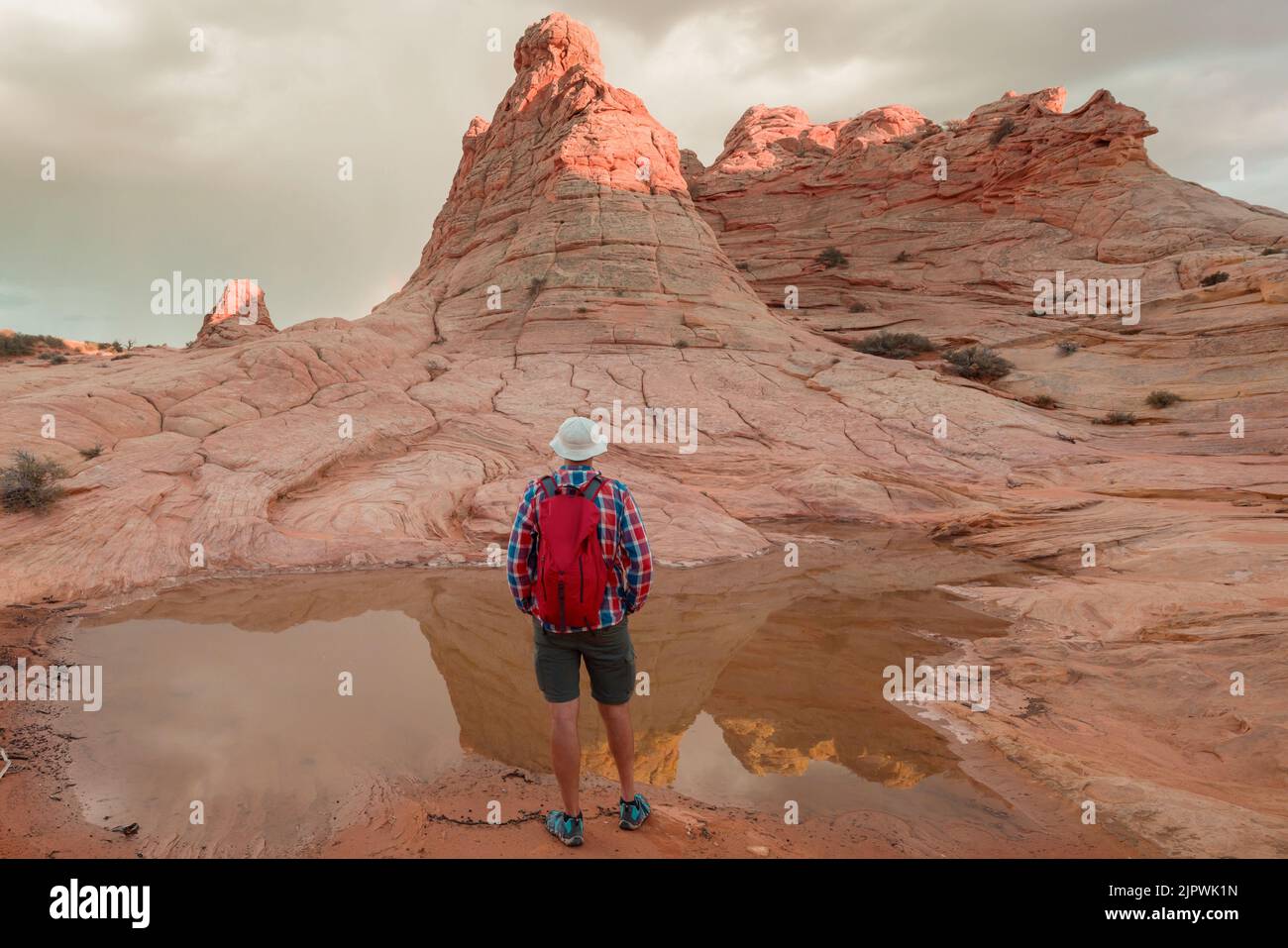 Hike in the Utah mountains. Hiking in unusual natural landscapes ...