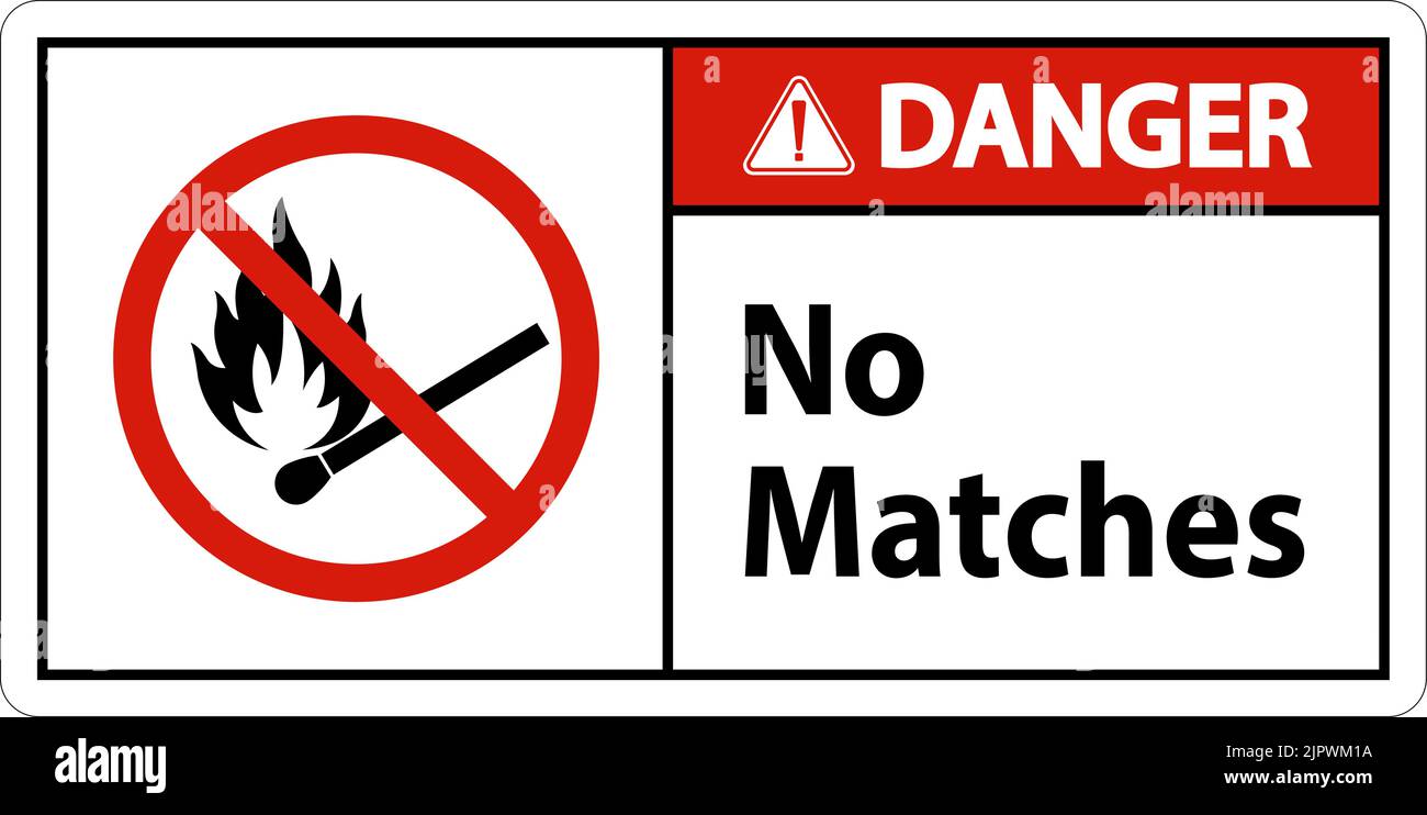 Danger No Fire, No Matches or Open Flame Sign Stock Vector Image & Art ...