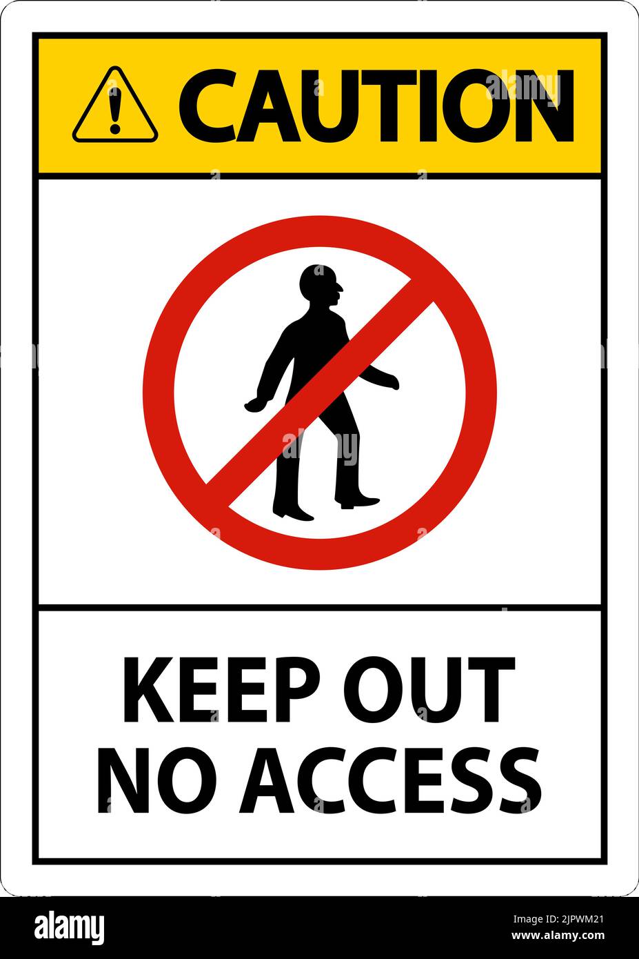 Caution Keep Out No Access Sign On White Background Stock Vector Image ...
