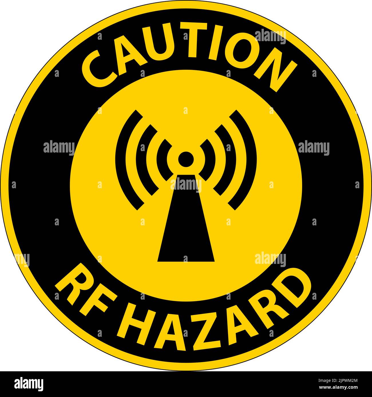 Caution RF Hazard Sign On White Background Stock Vector Image & Art - Alamy