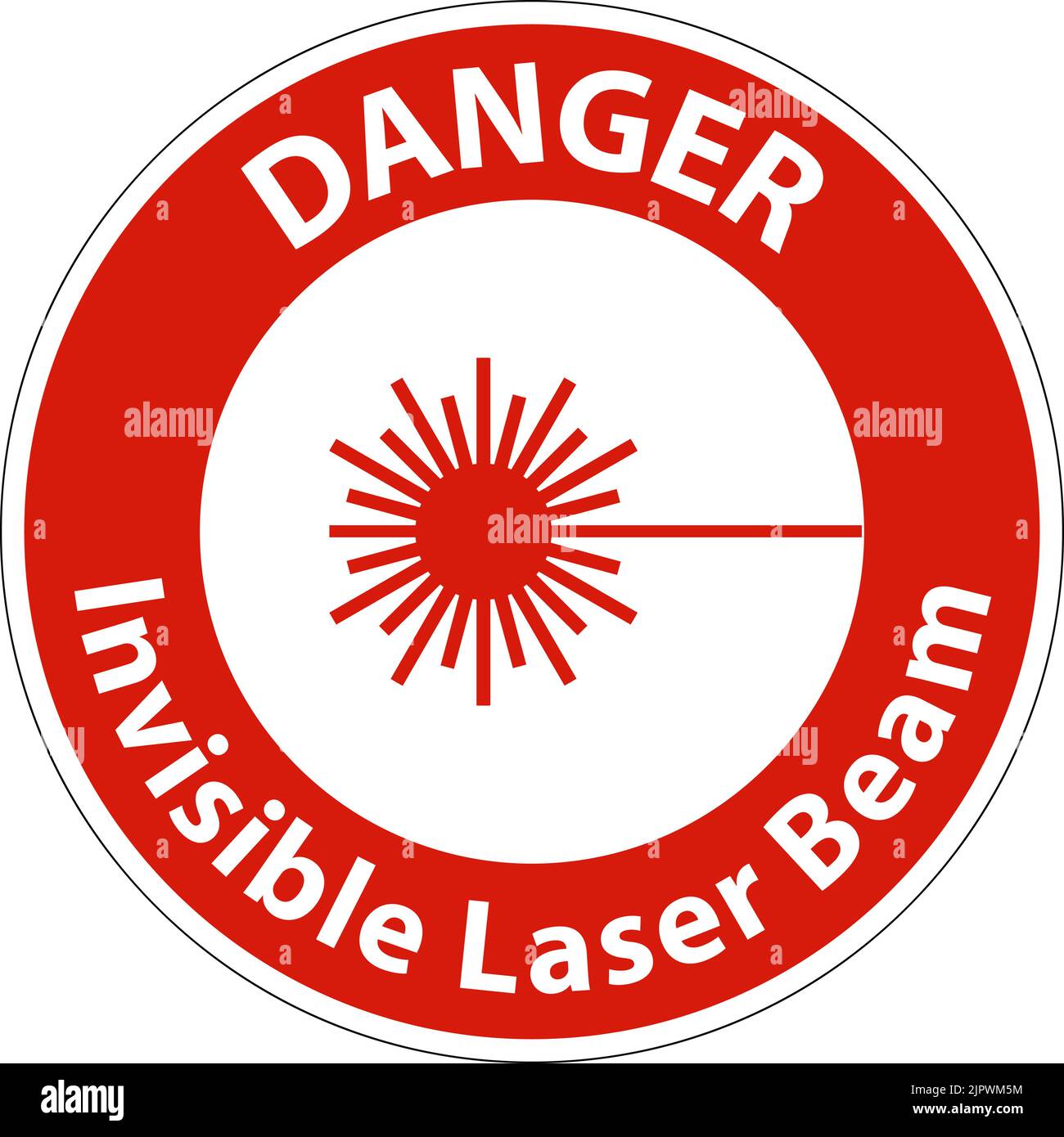 Danger Sign invisible laser beam On White Background Stock Vector Image ...