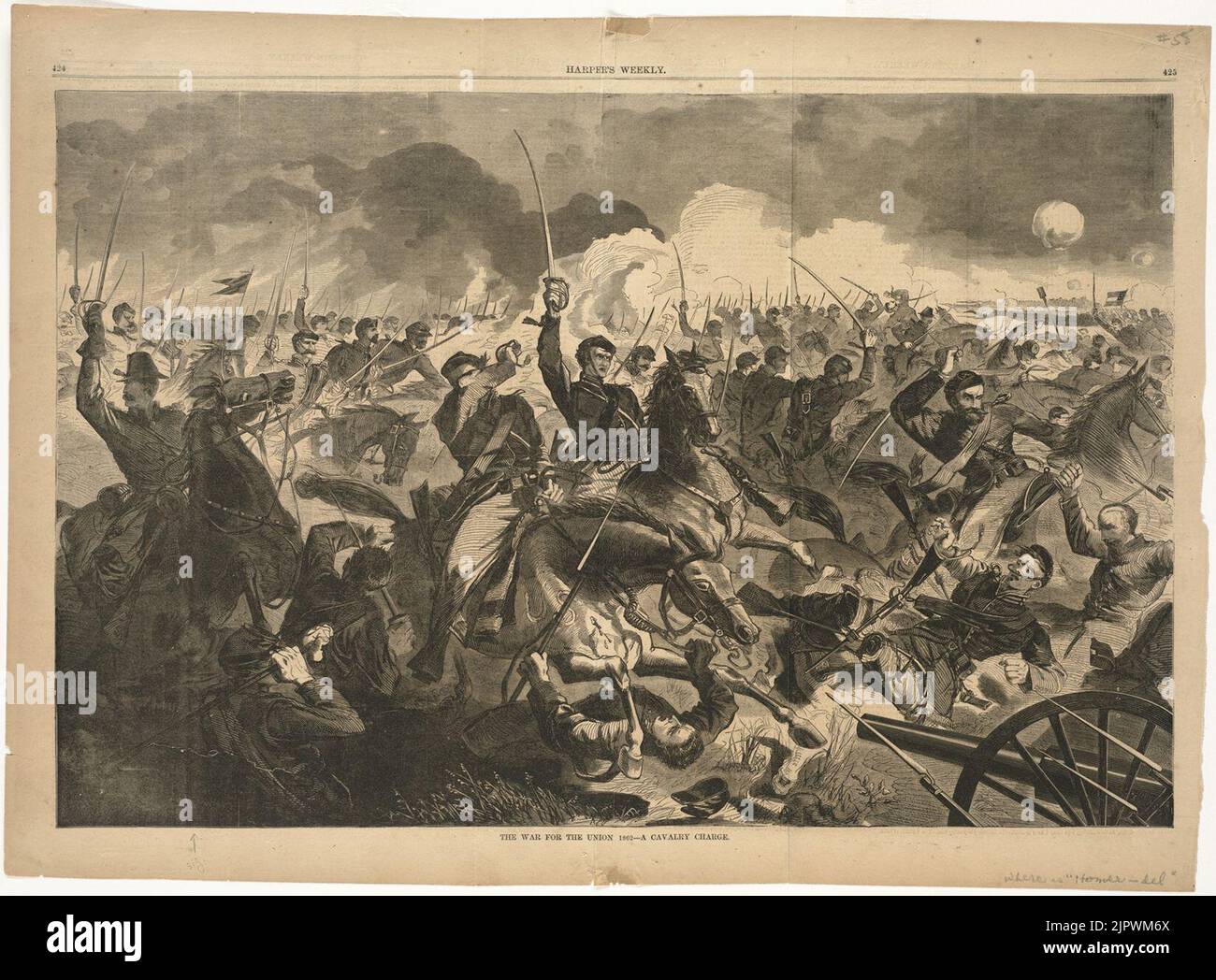 The War for the Union 1862 -- A cavalry charge Stock Photo - Alamy