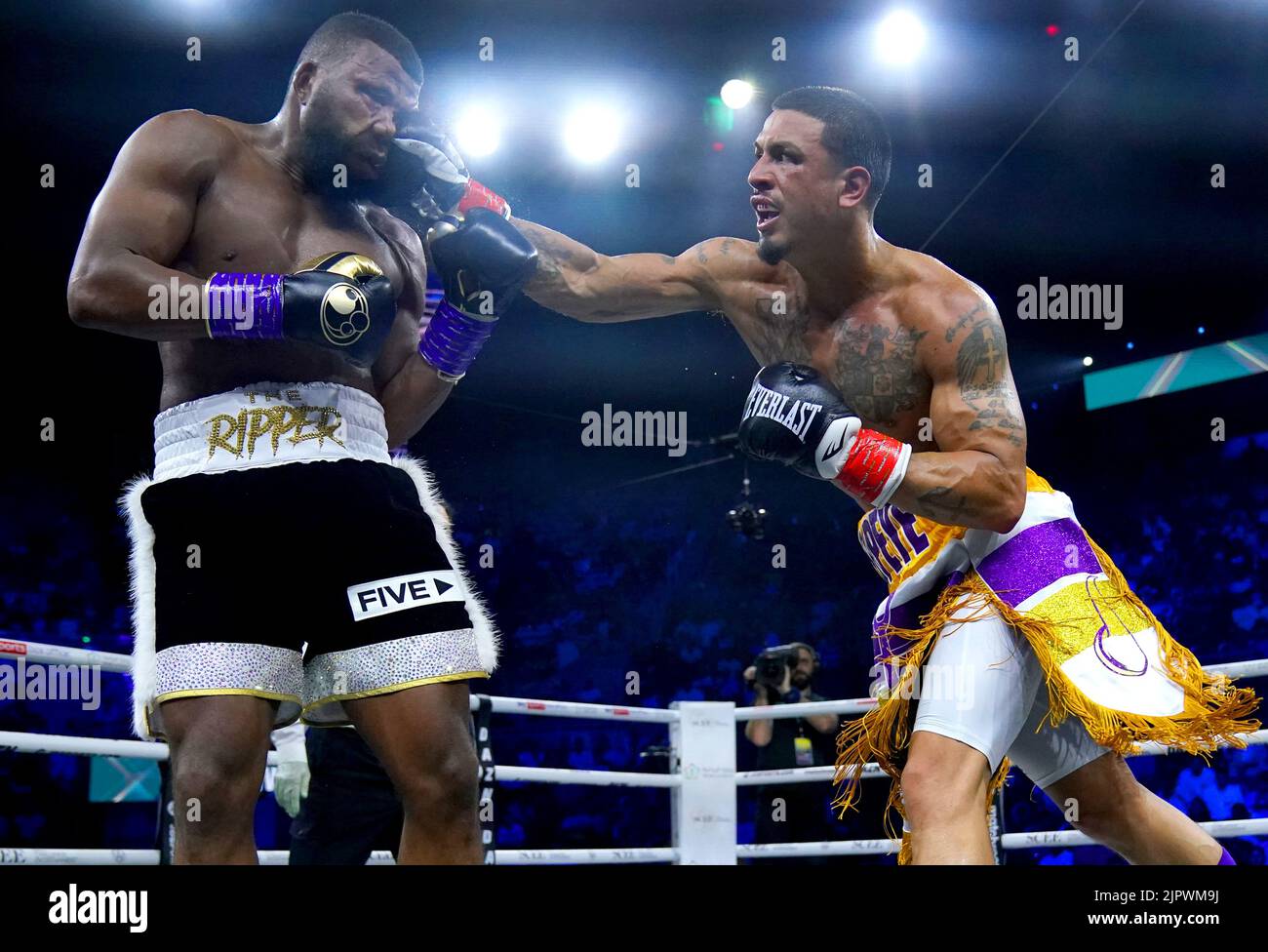 Richard Rivera (right) in action against Badou Jack during their ...