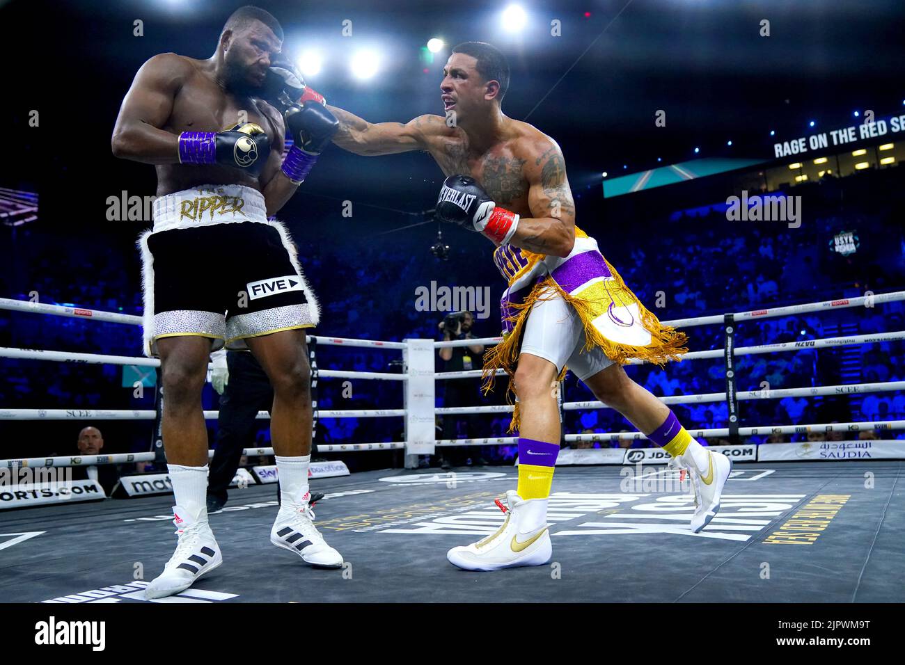 Richard Rivera (right) in action against Badou Jack during their ...