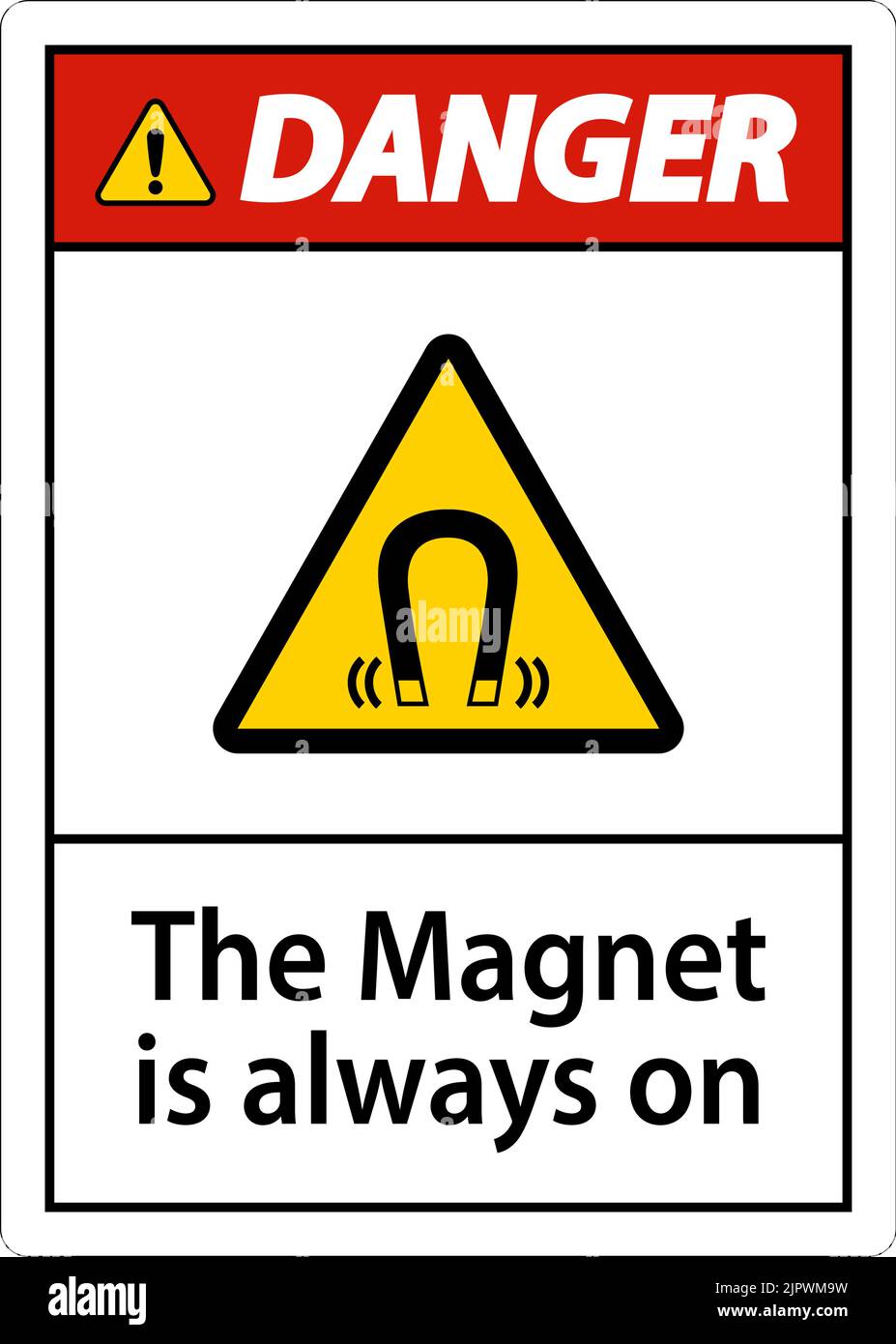 Danger magnet is always sign on white background Stock Vector Image ...