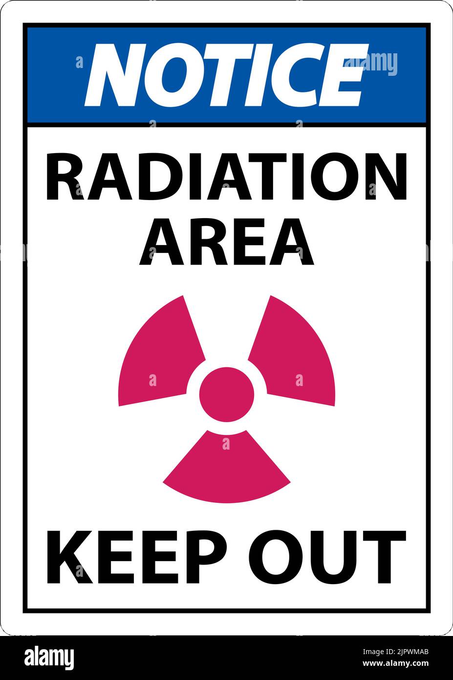 Notice Radiation Area Keep Out Sign On White Background Stock Vector ...