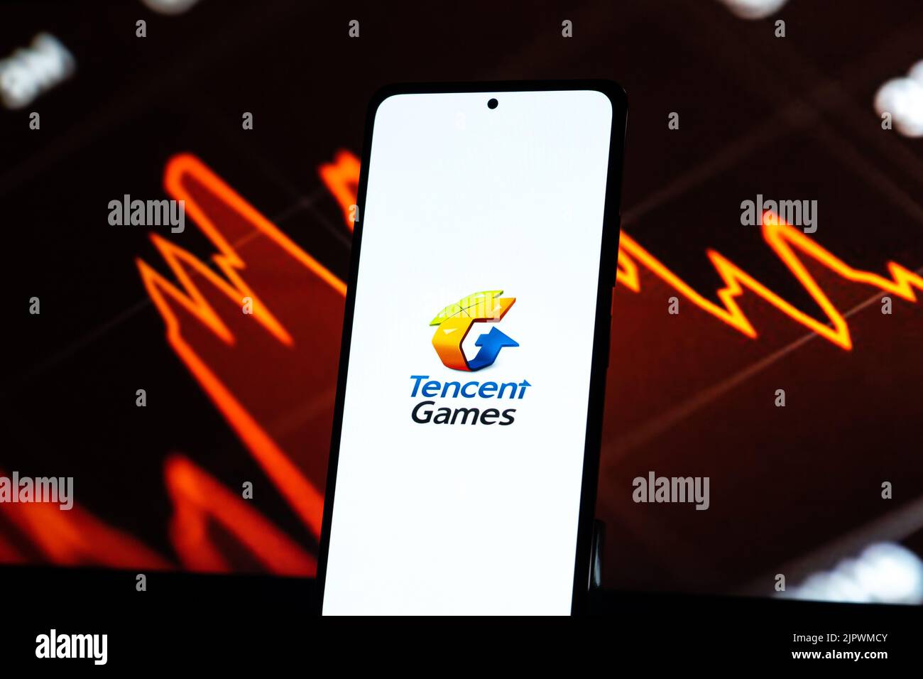Assam, india - November 15, 2020 : Tencent logo on phone screen stock ...