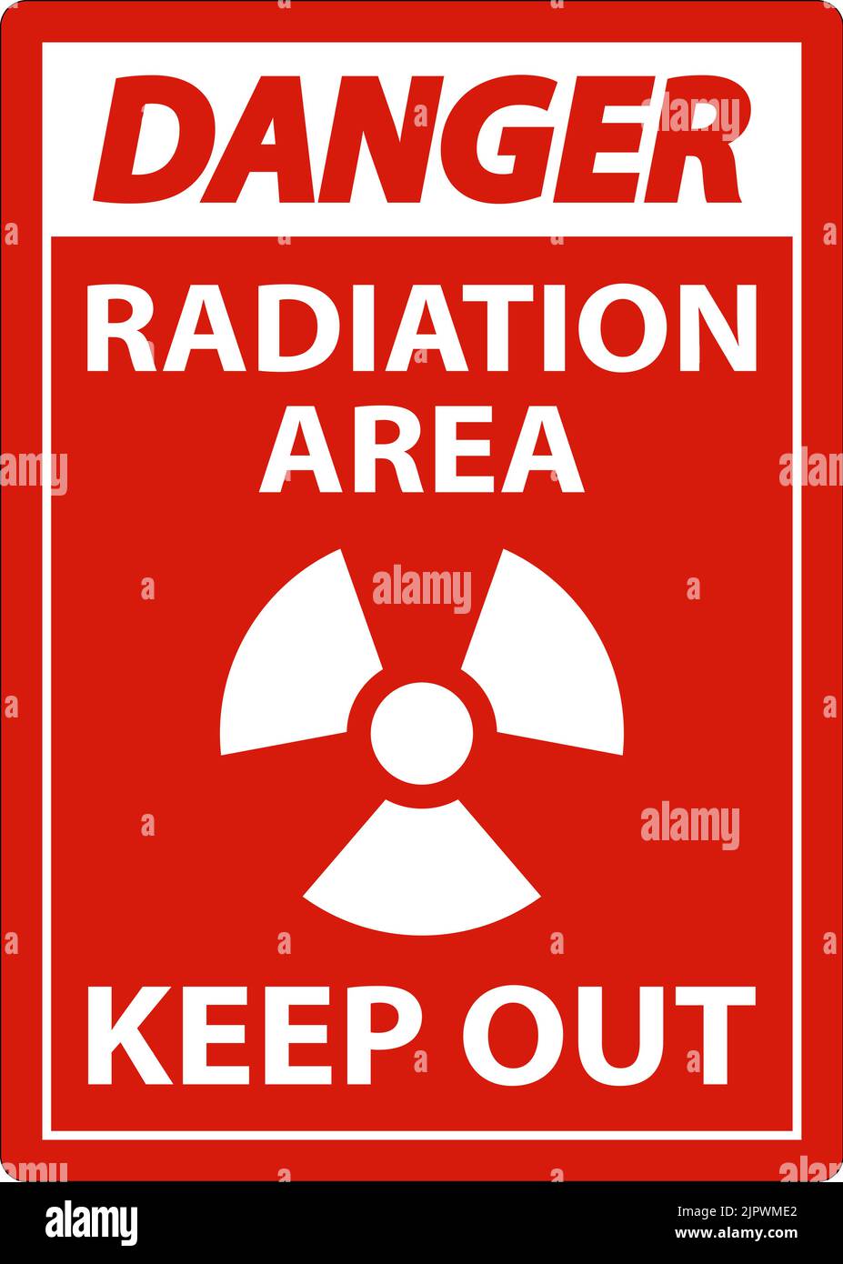 Danger Radiation Area Keep Out Sign On White Background Stock Vector ...