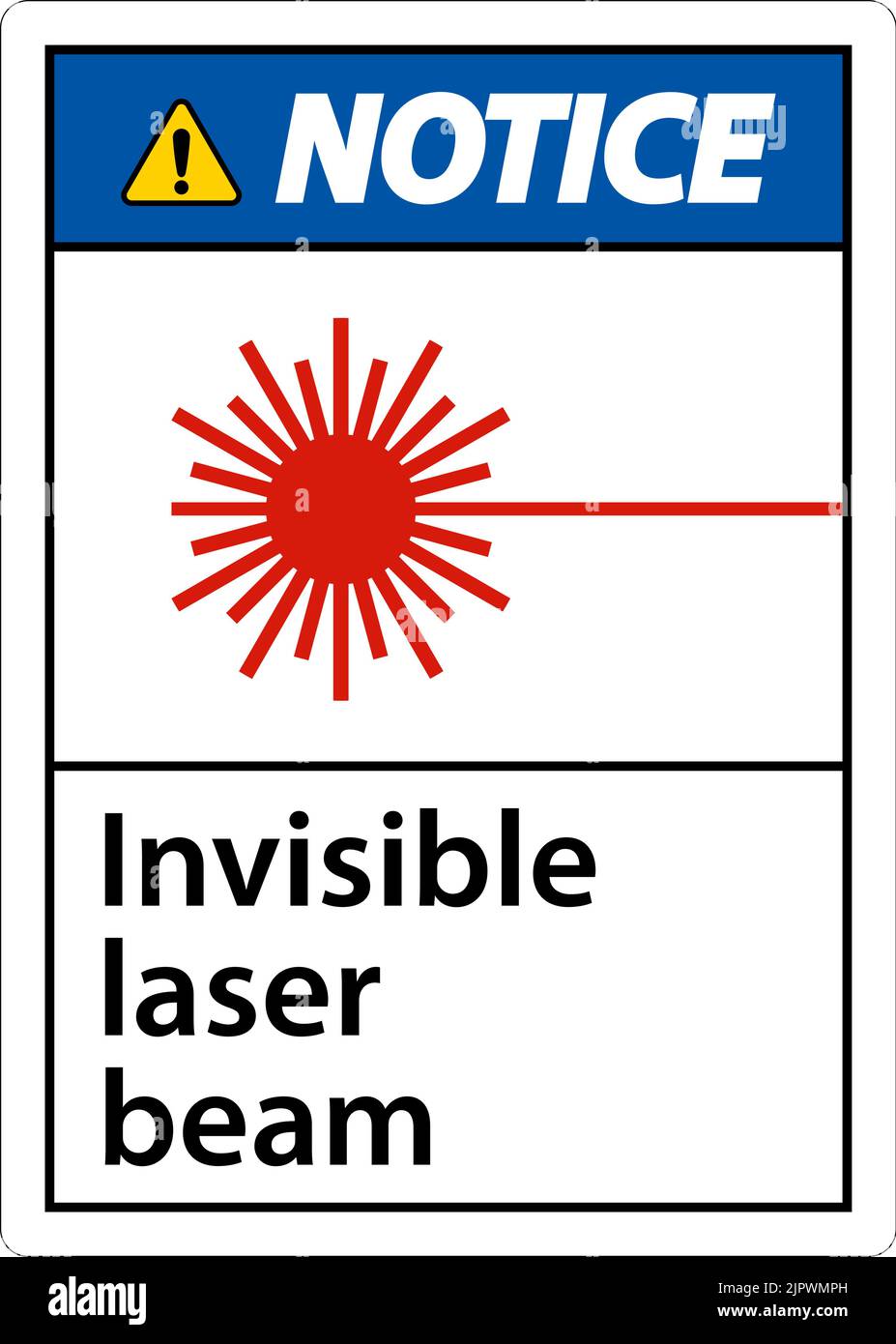 Notice Sign invisible laser beam On White Background Stock Vector Image ...