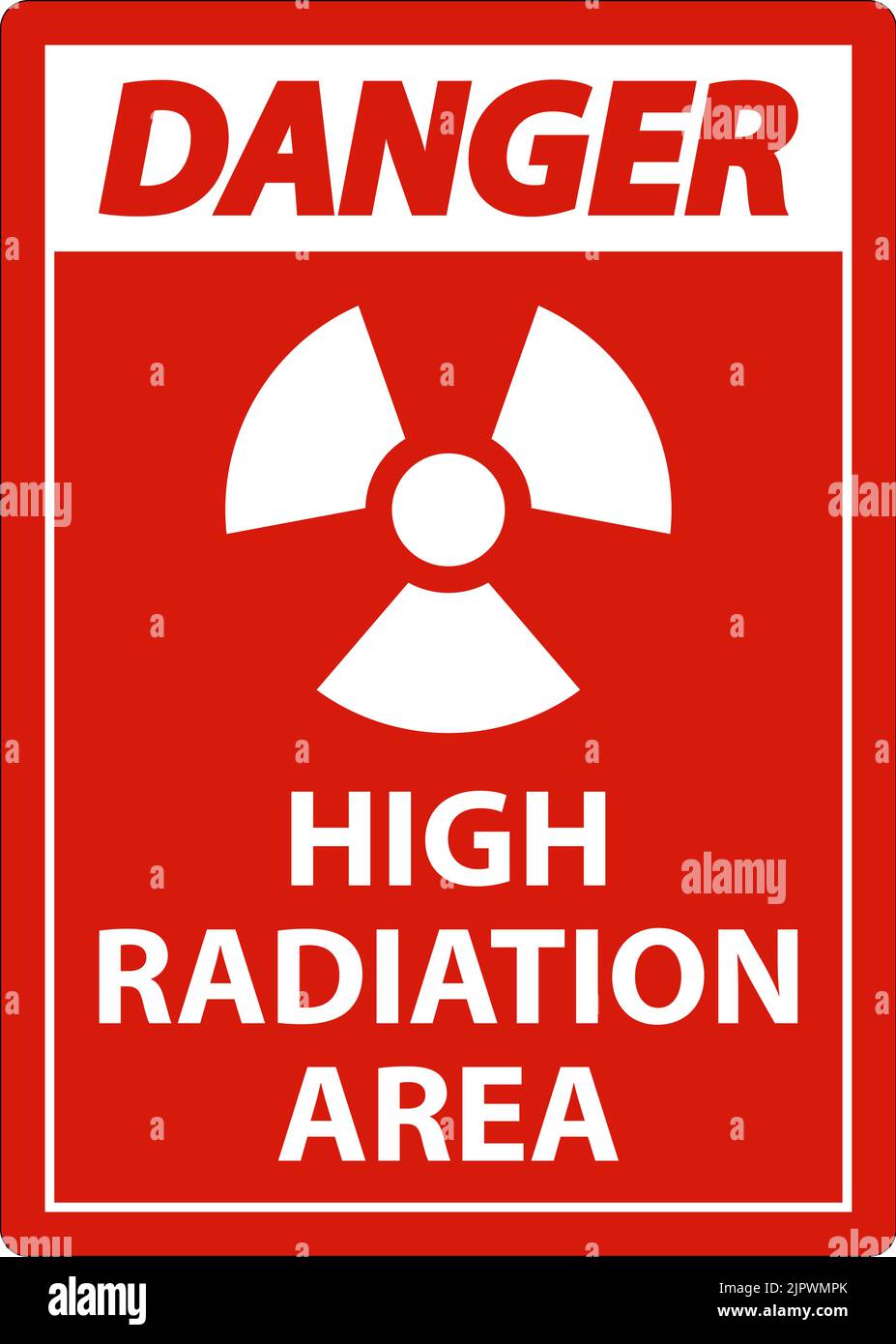 Danger High Radiation Area Sign on white background Stock Vector Image ...