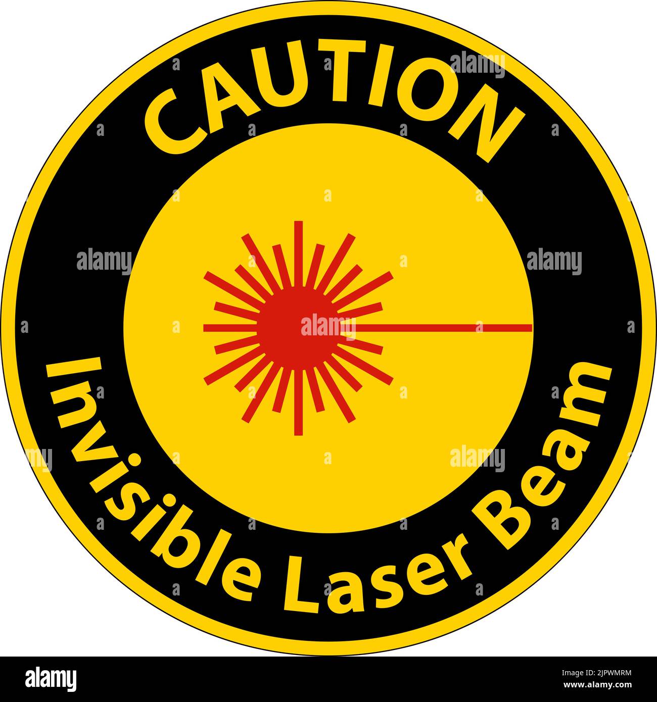 Caution Sign invisible laser beam On White Background Stock Vector ...