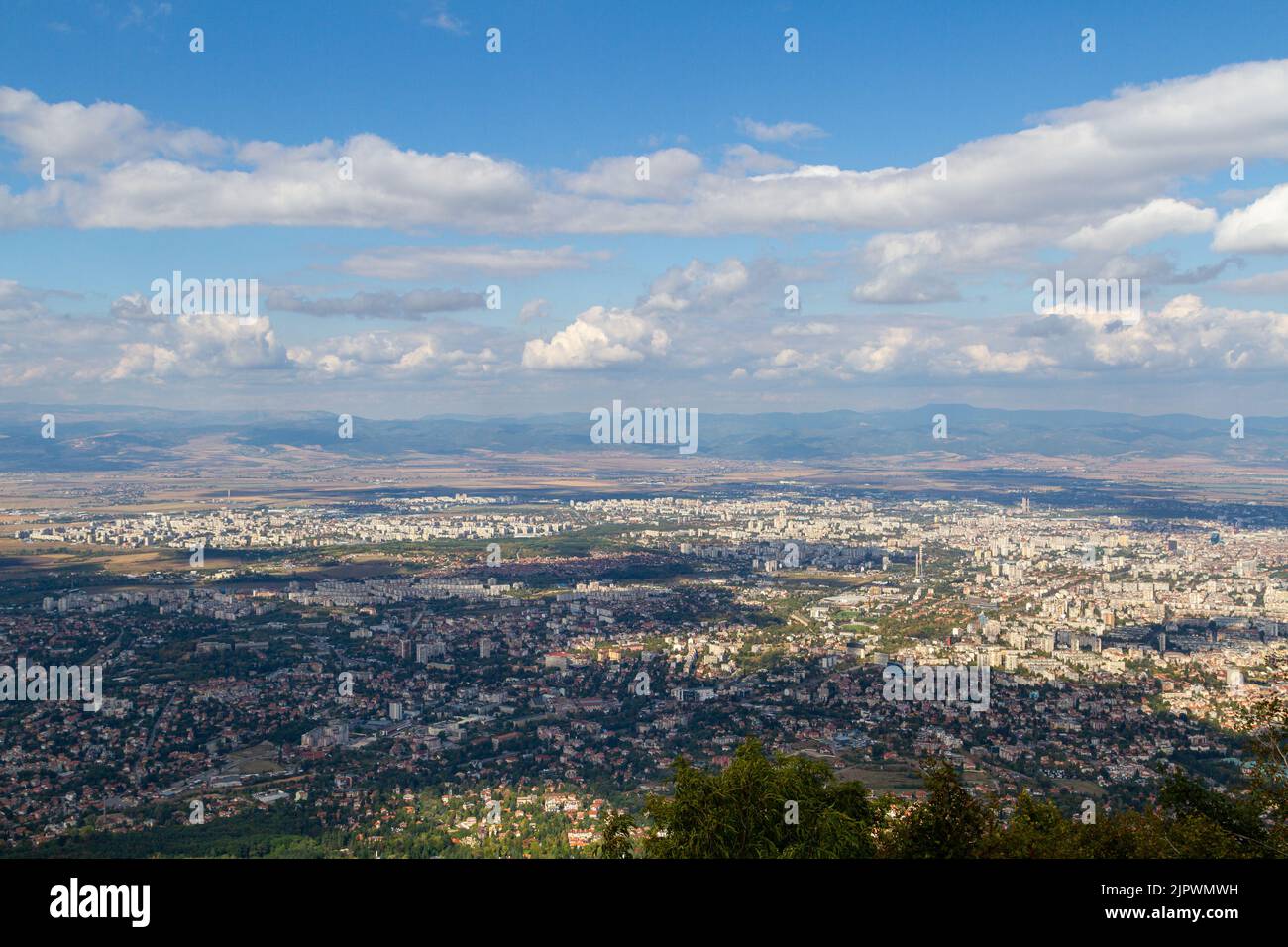 Aerial view of the city of Sofia, Bulgaria. The capital of Bulgaria is ...